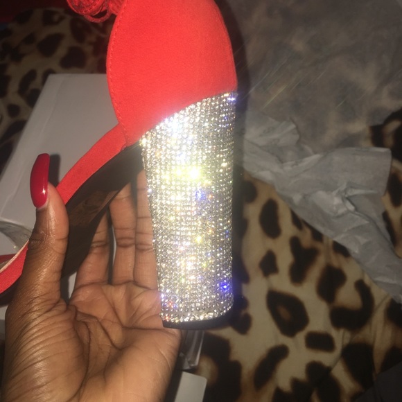 Shoes | Lace Up Diamant Red Heels | Poshmark
